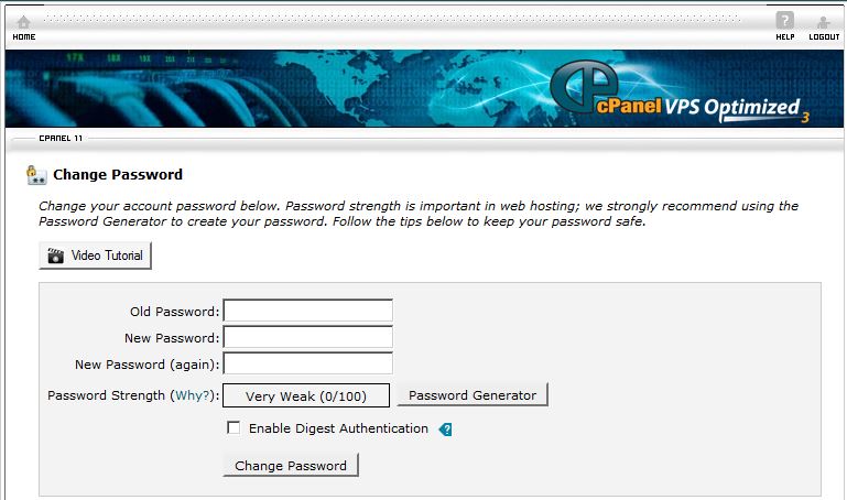 How Do I Change / Update my cPanel Password