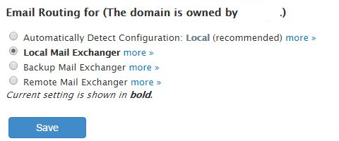 Spam Experts domain configuration